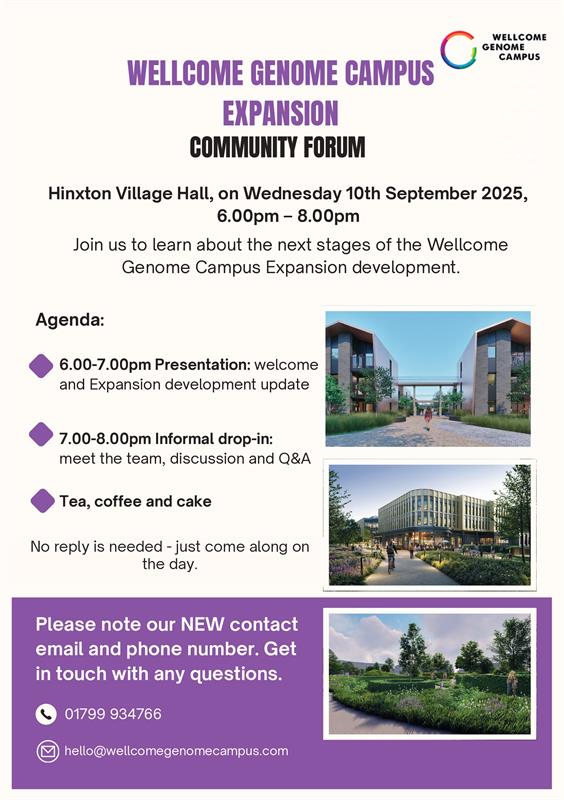 Wellcome Genome Campus Expansion - Community Forum, Saffron Walden ...
