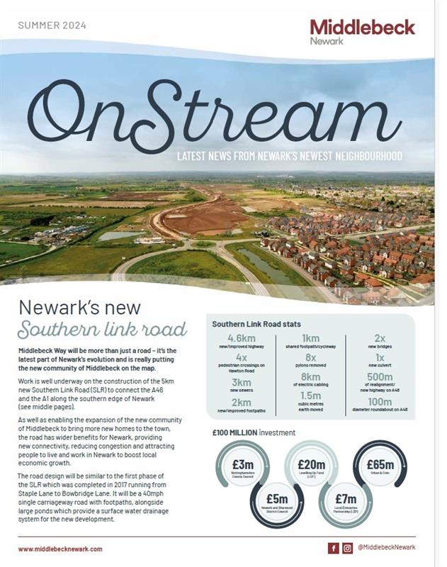 Southern Link Road Update received from Urban and Civic, Balderton ...