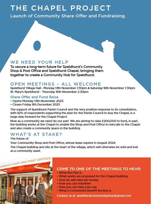Speldhurst Chapel Project - Community Share Offer Launch, Speldhurst ...